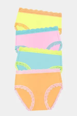 STRIPE & STARE High Rise Knicker Four Pack - Neon Candy