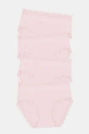 STRIPE & STARE High Rise Knicker Four Pack - Pink A Boo