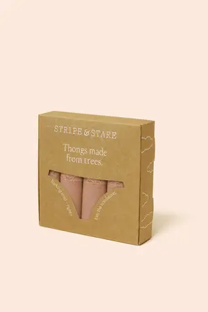 STRIPE & STARE Thong Four Pack - Latte