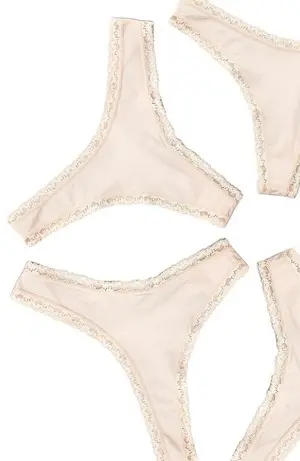 STRIPE & STARE Thong Four Pack - Sand