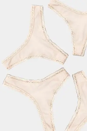 STRIPE & STARE Thong Four Pack - Sand