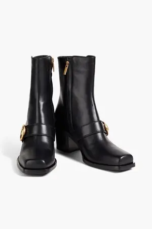 GIANVITO ROSSI Wayne Buckled Leather Ankle Boots