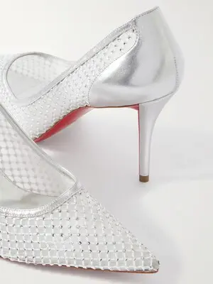 CHRISTIAN LOUBOUTIN Apostropha 80 Crystal-embellished Mesh Pumps
