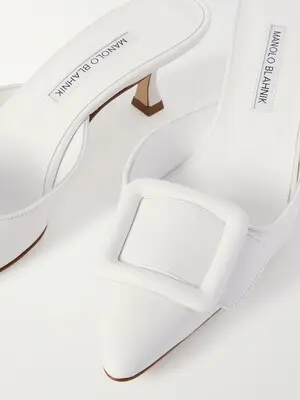 Manolo Blahnik Maysale 50 Leather Mules