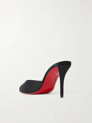 CHRISTIAN LOUBOUTIN Apostropha 80 Satin Mules - Black
