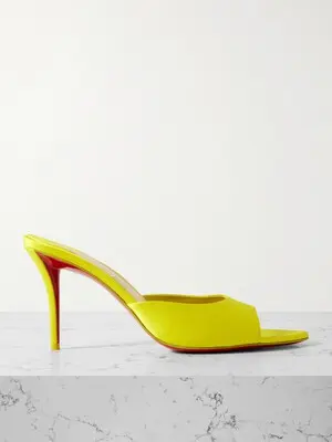 CHRISTIAN LOUBOUTIN Apostropha 80 Satin Mules - Yellow