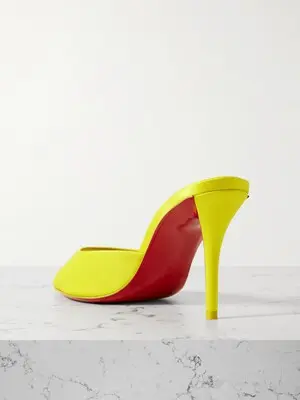 CHRISTIAN LOUBOUTIN Apostropha 80 Satin Mules - Yellow