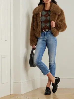 R13 Kick Fit Cropped Mid-rise Flared Jeans