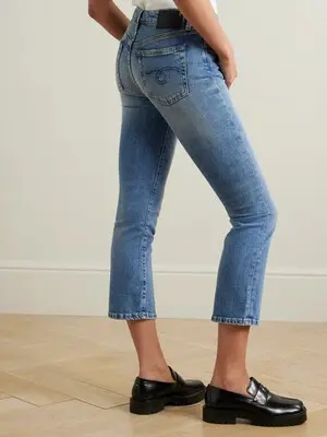 R13 Kick Fit Cropped Mid-rise Flared Jeans