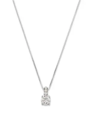 Bloomingdale'S 14k Diamond Solitaire Pendant Necklace - White Gold