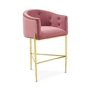 MODWAY Savour Tufted Performance Velvet Bar Stool Dusty Rose