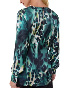 Whistles Misty Leopard Print V-neck Blouse