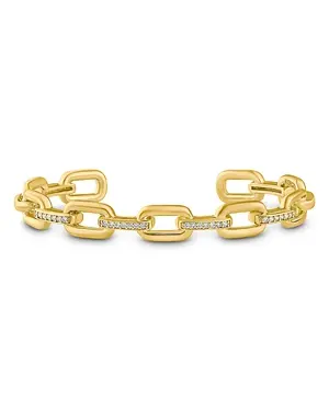KENNETH JAY LANE Pave Chain Cuff Bracelet - Gold