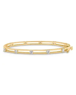 KENNETH JAY LANE Cubic Zirconia Open Bracelet - Gold