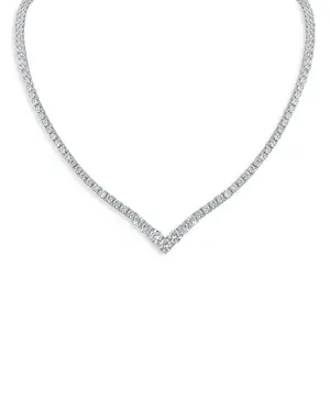 KENNETH JAY LANE Cubic Zirconia Tennis Necklace - Silver