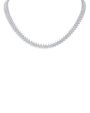KENNETH JAY LANE Cubic Zirconia Tennis Necklace - Silver