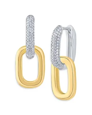 KENNETH JAY LANE Pave Link Drop Earrings - Gold/silver