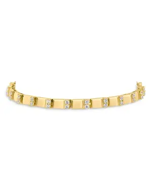 KENNETH JAY LANE Cubic Zirconia Station Bracelet - Gold