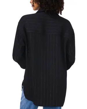 Vince Camuto Metallic Pinstriped Shirt