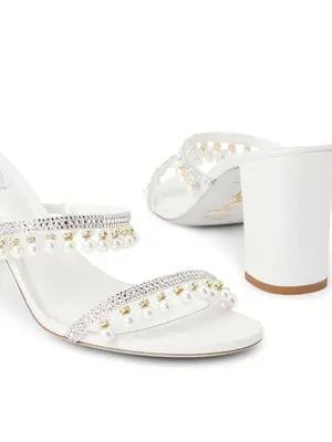Rene Caovilla 90mm Chandelier Mules - Silver