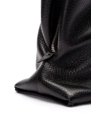Attico La Passeggiata Grain-effect Tote Bag - Black