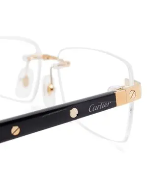 Cartier Rectangle-frame Glasses - Black