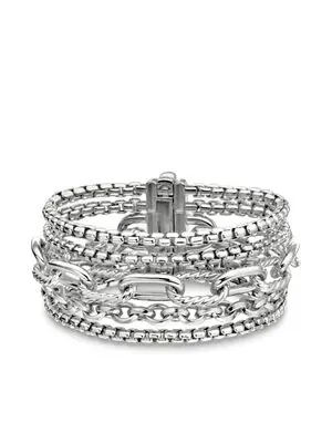 David Yurman Sterling Multi Row Chain Bracelet - Silver