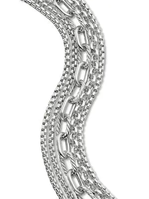 David Yurman Sterling Multi Row Chain Bracelet - Silver