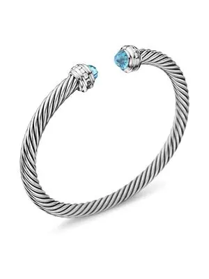 David Yurman Sterling Silver Diamond And Topaz Bracelet - Ssabtdi Silver