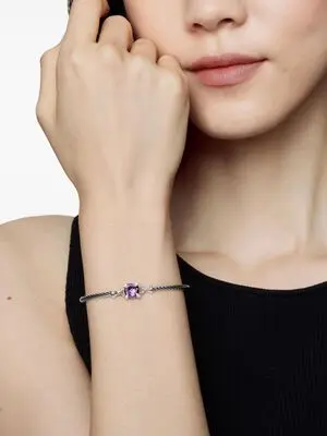 David Yurman Sterling Diamond And Amethyst Bracelet - Silver