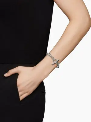 David Yurman Sterling Lexington Chain Diamond Bracelet - Silver