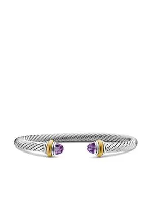 David Yurman 14kt Yellow Gold And Sterling Classic Cable Bracelet - Silver