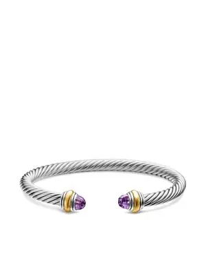 David Yurman 14kt Yellow Gold And Sterling Classic Cable Bracelet - Silver