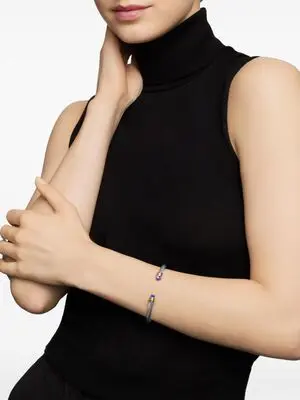 David Yurman 14kt Yellow Gold And Sterling Classic Cable Bracelet - Silver