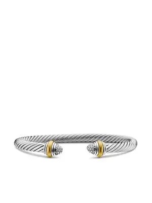 David Yurman 14kt Yellow Gold And Sterling Diamond Bracelet - Silver