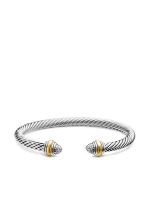 David Yurman 14kt Yellow Gold And Sterling Diamond Bracelet - Silver