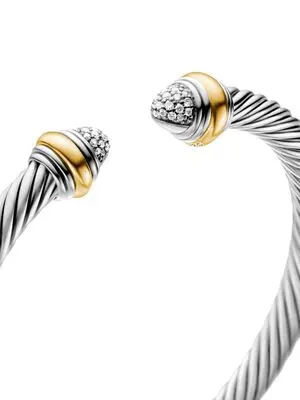 David Yurman 14kt Yellow Gold And Sterling Diamond Bracelet - Silver