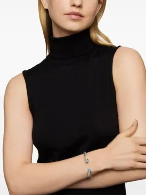 David Yurman 14kt Yellow Gold And Sterling Cable Bracelet - Silver