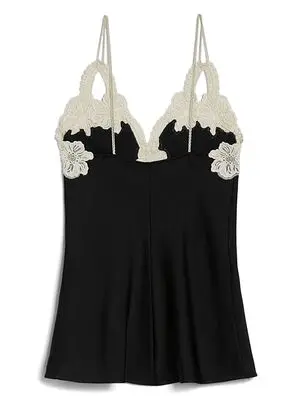 JIL SANDER Floral Embroidered Top - Black