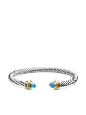 David Yurman 14kt Yellow Gold And Sterling Classic Cable Bracelet - Silver