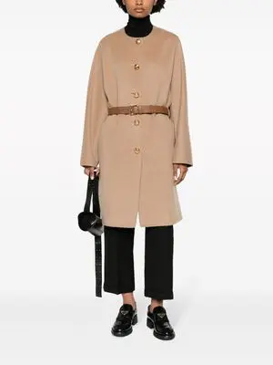 Prada Single-breasted Belted Coat