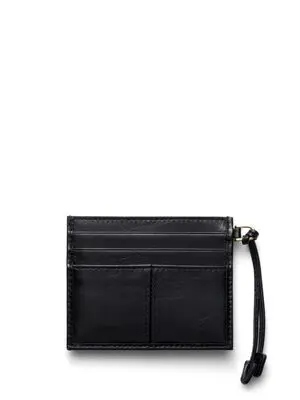 Prada Logo-plaque Leather Card Holder - Black
