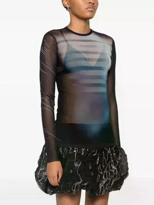 JEAN PAUL GAULTIER Le Male Print Mesh Top