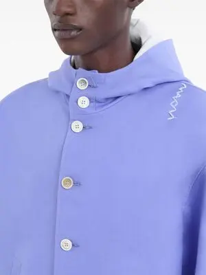 Buy Marni Logo-embroidered Hooded Jacket - Purple At 37% Off