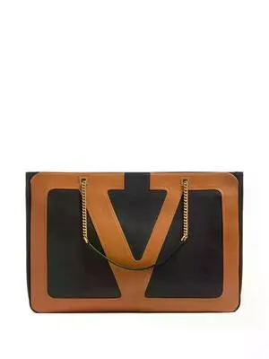 Valentino Garavani Viva Superstar Nappa Leather Shopper With Maxi Vlogo - Black