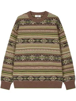 STUDIO TOMBOY Fair Isle Intarsia Knit Sweater - Brown