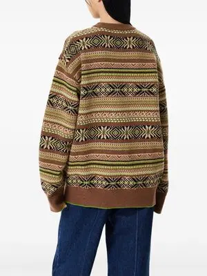 STUDIO TOMBOY Fair Isle Intarsia Knit Sweater - Brown