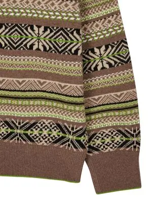 STUDIO TOMBOY Fair Isle Intarsia Knit Sweater - Brown