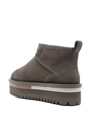 Tommy Hilfiger Suede Flatform Boots - Grey