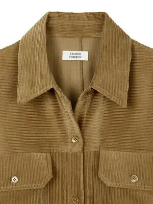 STUDIO TOMBOY Corduroy Shirt Dress - Neutrals